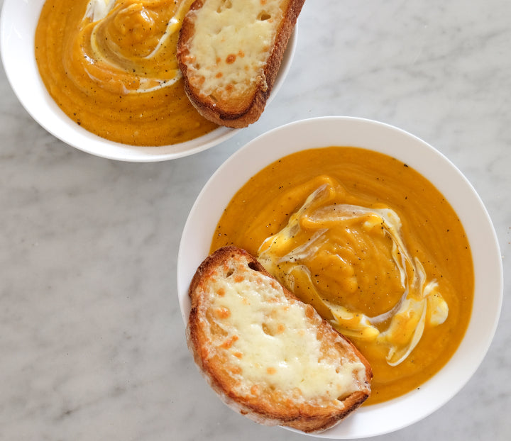Roasted Pumpkin Soup & Cheesy Sourdough Toast Recipe – Bakers Delight